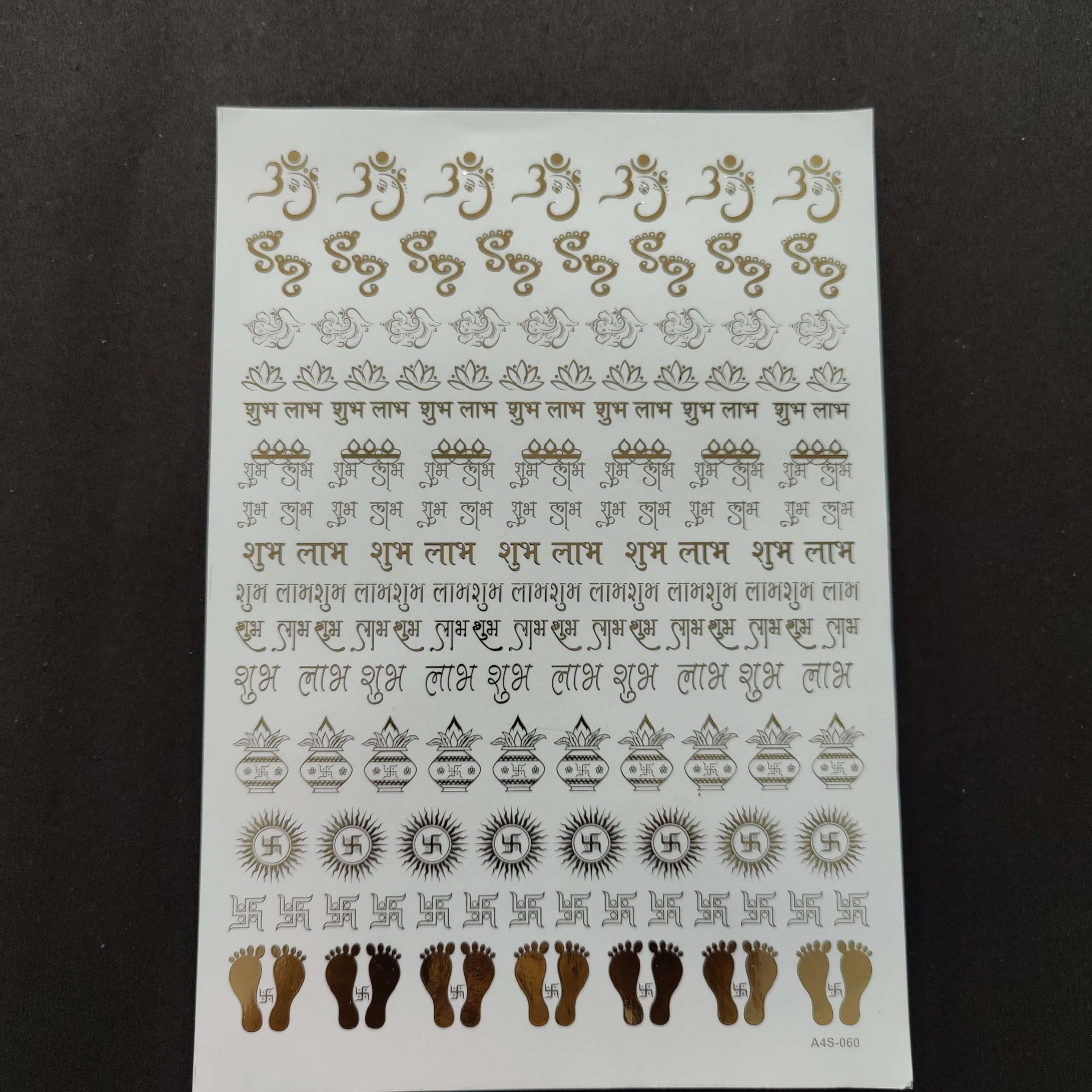 Resin Emboss Sticker Sheet A4 Size -60