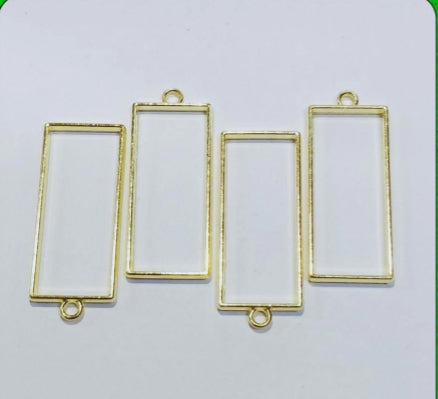 Gold Long Rectangle Open Bezzel (set of 5) -40