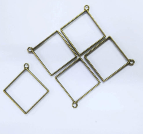 Antique Square Open Bezzel (set of 5) -45