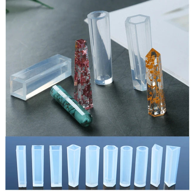 10 in 1 Tube Casting Pendant and Keychain Mold - 10 pcs [IMPORTED]