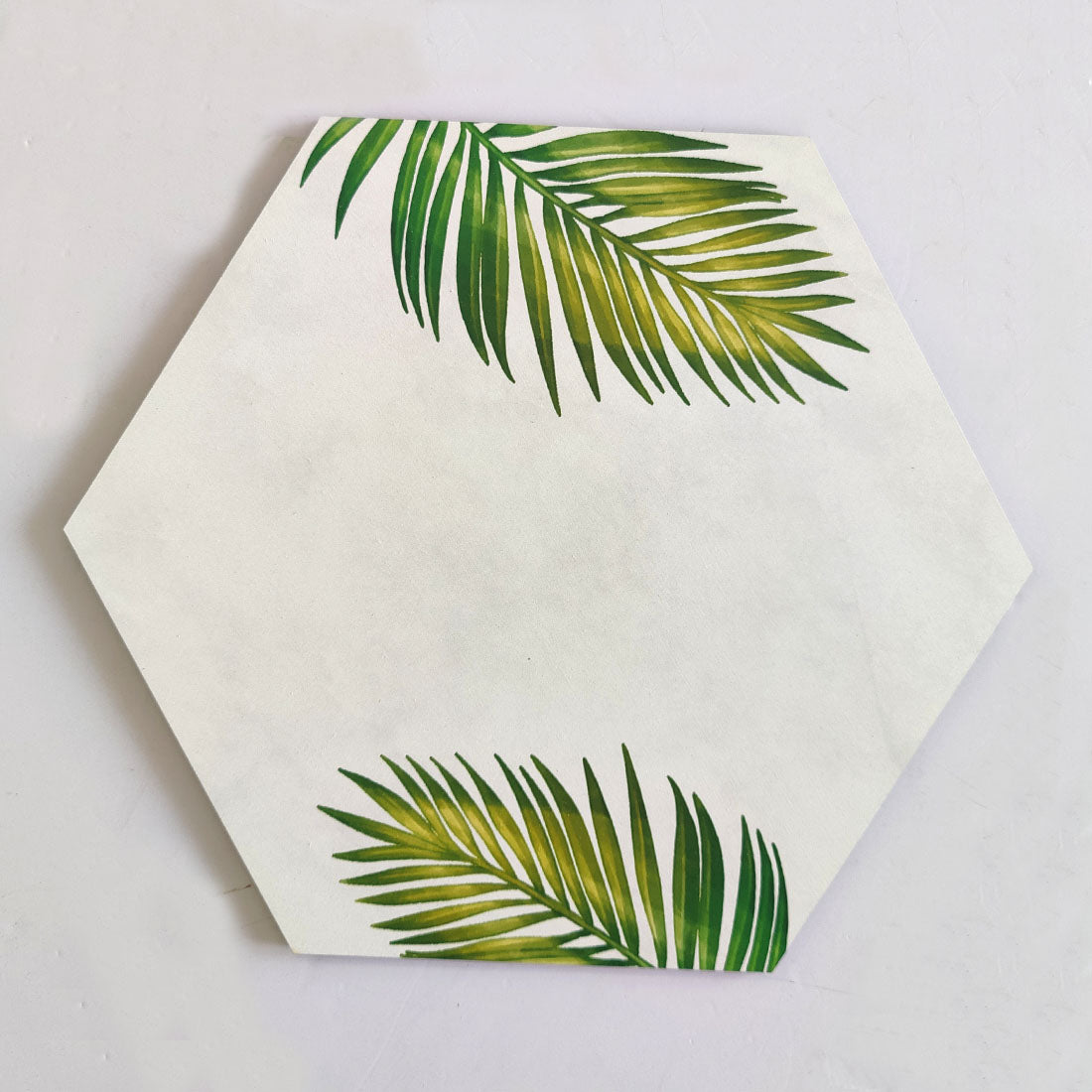Leaf Print MDF Hexagon