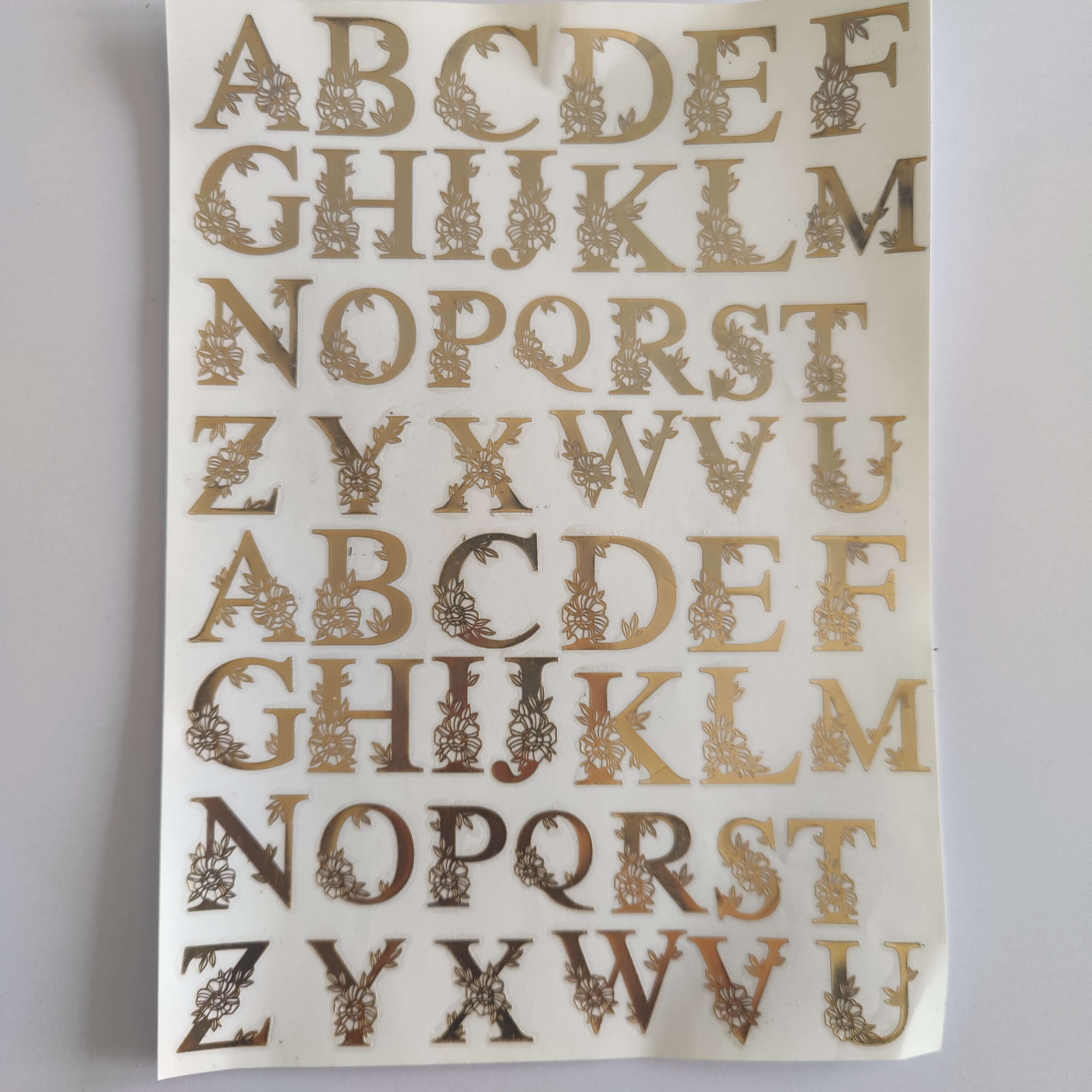 Alphabet Metal Sticker A4 Size